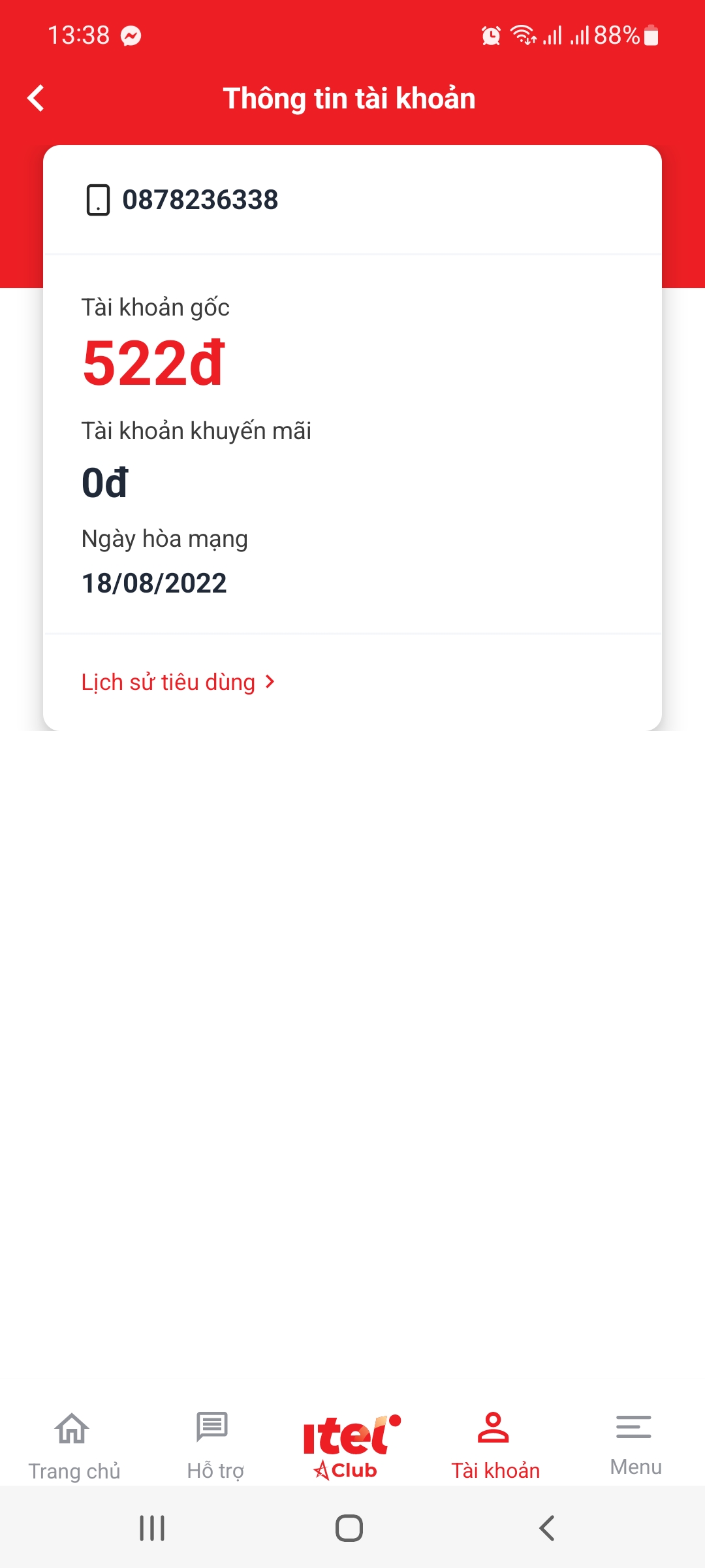 Cách kiểm tra lịch sử tiêu dùng app Itel | Tổng Đài iTelecom